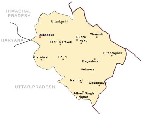 maps of uttranchal, uttranchal map, tourist maps of uttranchal ...