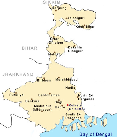 maps of west bengal, west bengal map, tourist maps of west bengal, west ...